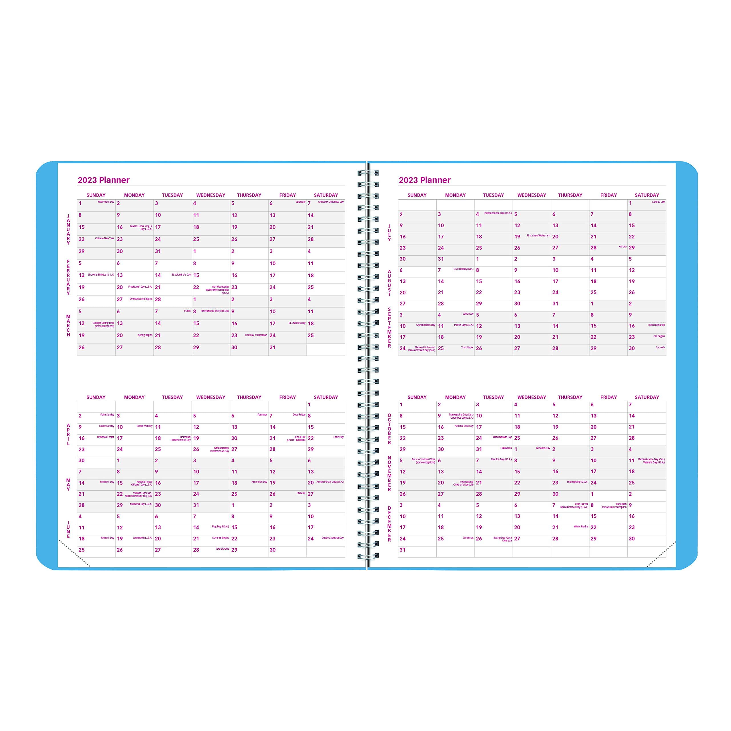 Brownline 2023 Essential Monthly Planner, 14 Months, December 2022 to January 2024, Twin-Wire Binding, 11" x 8.5", Mountain Blue (CB1262G.04-23)