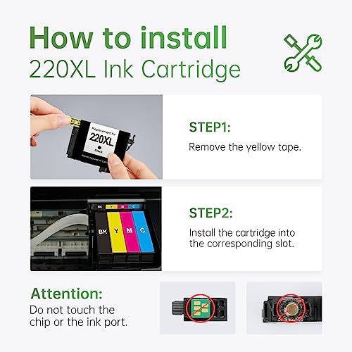 LEMERO Remanufactured Ink Cartridge Replacement for Epson 220XL 220 XL for Workforce WF-2750 WF-2760 WF-2650 WF-2630 XP-420 XP-320 Printer (2 Black, 2 Cyan, 2 Magenta, 2 Yellow, 8 Pack)