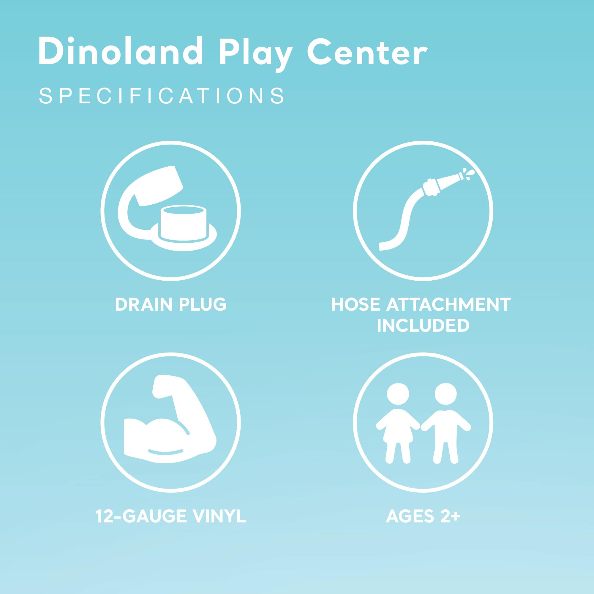 Intex Dinoland Play Center Kiddie Inflatable Pool and Dinosaur Water Splash Swimming Pool with Water Sprayers, Waterfalls, Slides, and Games