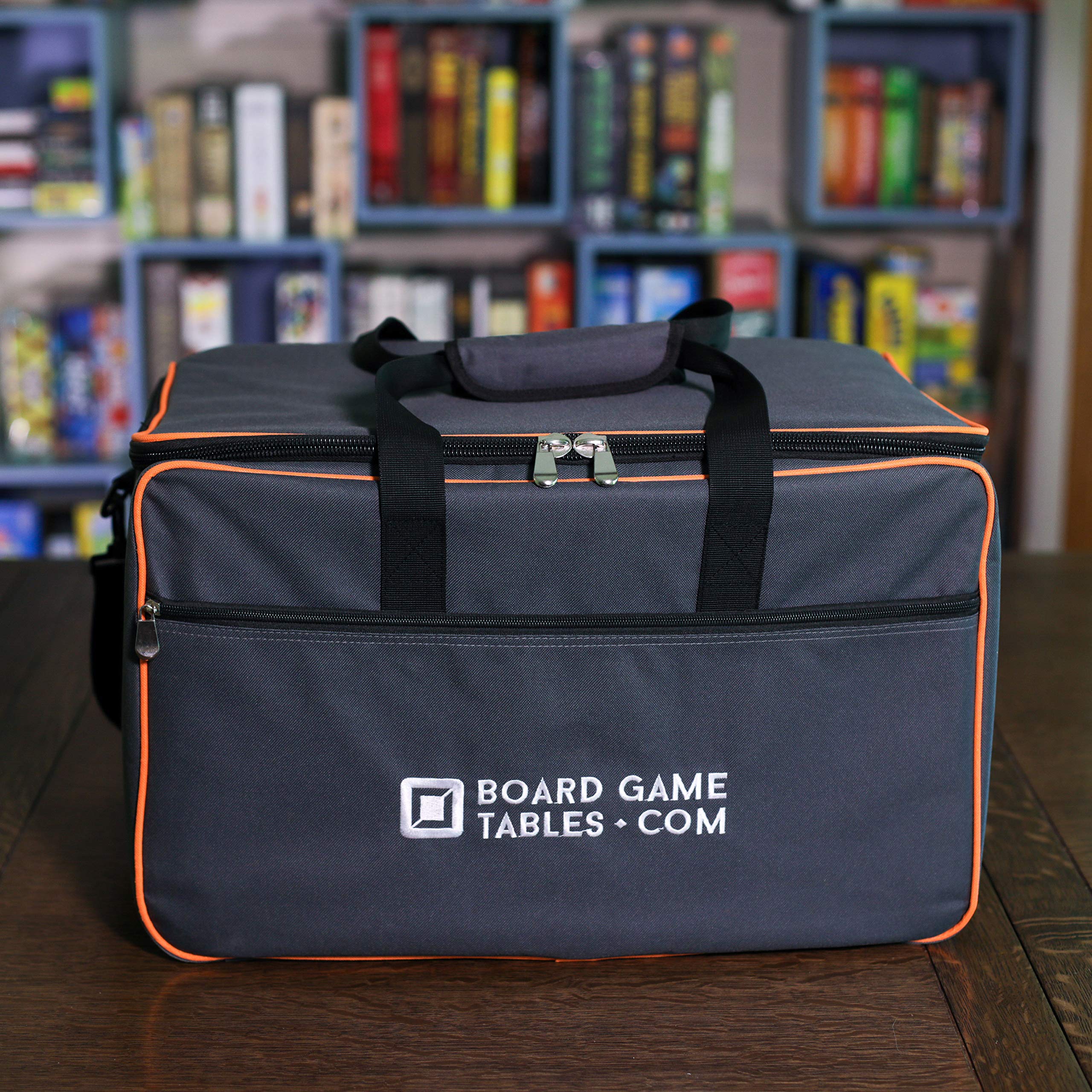 Board Game Bag Bundle - 1 Board Game Bag [Backpack/Luggage Slip/Padded] - (Oxford Gray) & 1 Lightweight Bag - Light Blue [Dual Layer Non-Woven Fabric/Carrying Handle/Zippered Lid]
