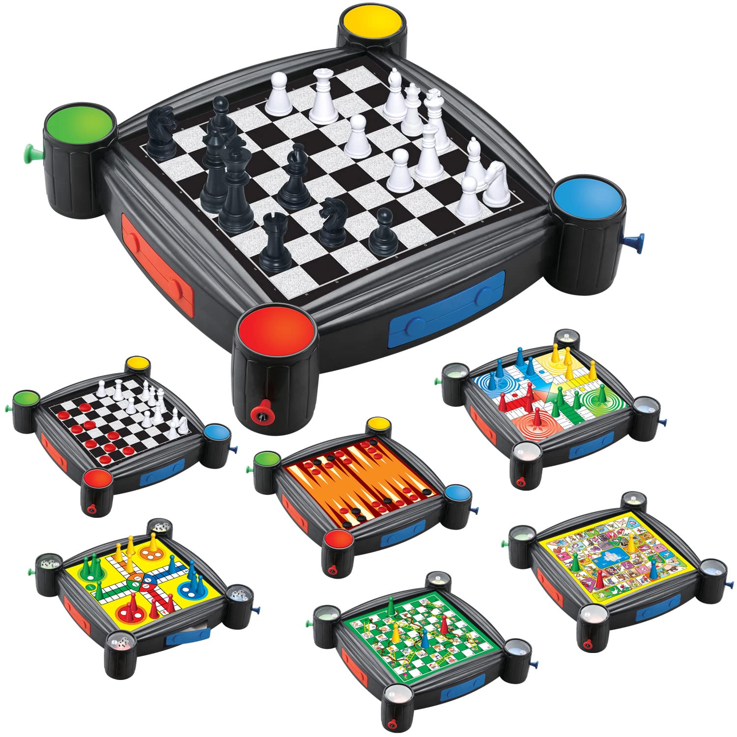 Board Game Set | 7 in 1 Classic Game Set | Tabletop Board Games, Chess and Checkers Game Set, Ludo, Snakes and Ladders, Goose, Sorry