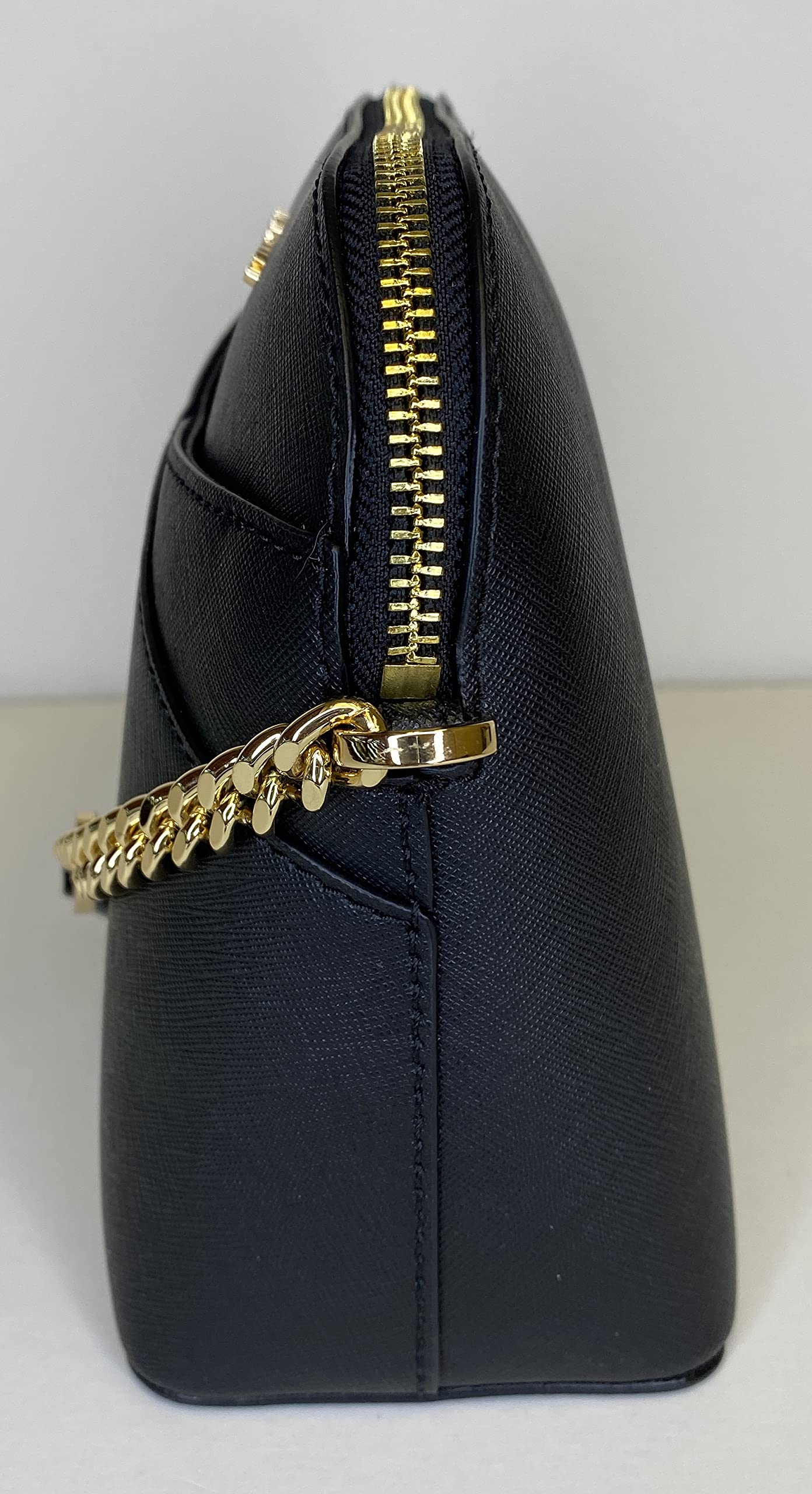 Michael Kors MICHAEL Michael Kors Jet Set Travel MD Dome XCross Crossbody bundled SM TZ Coinpouch Purse Hook (Black)