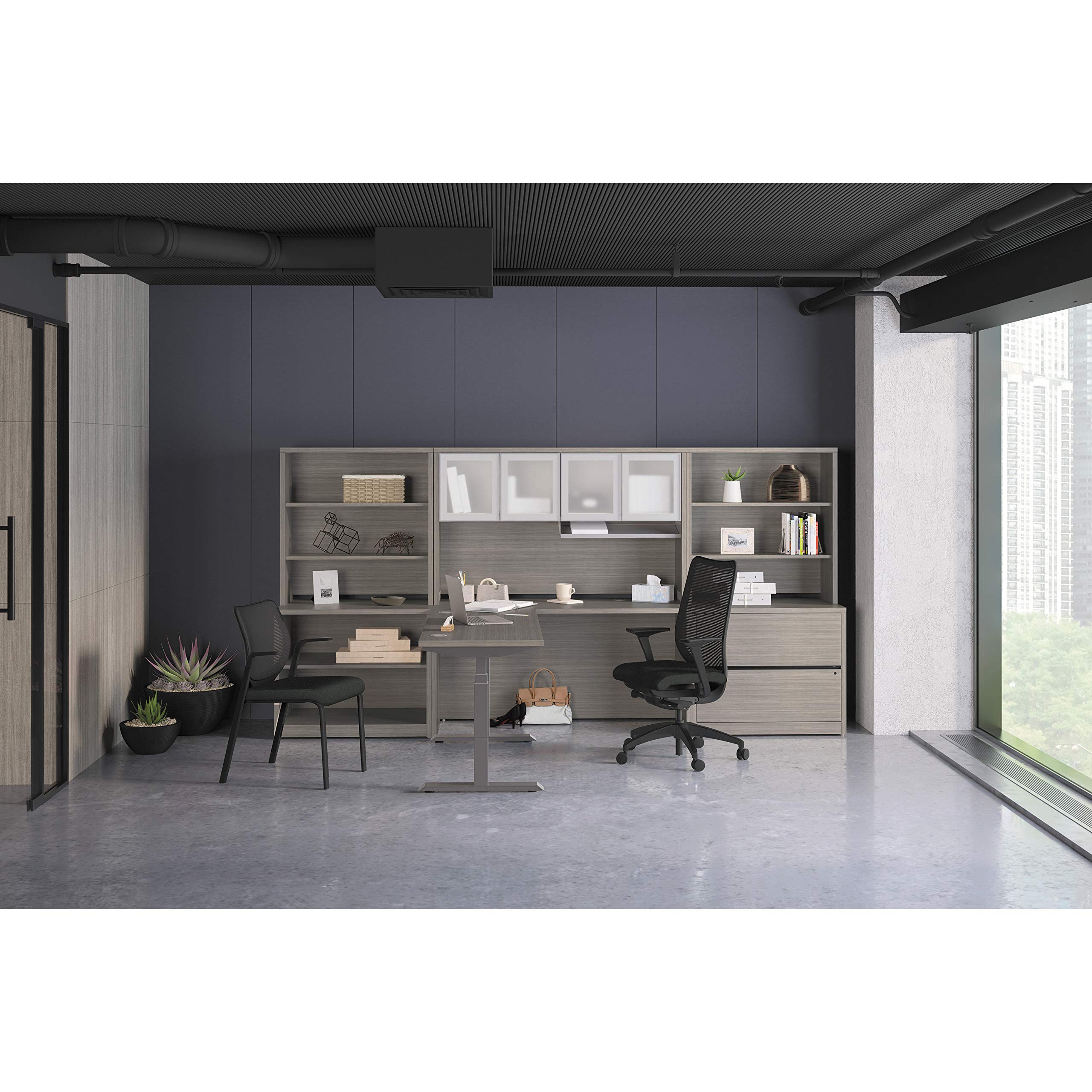 HON 10500 Series Left-Pedestal Credenza, Sterling Ash
