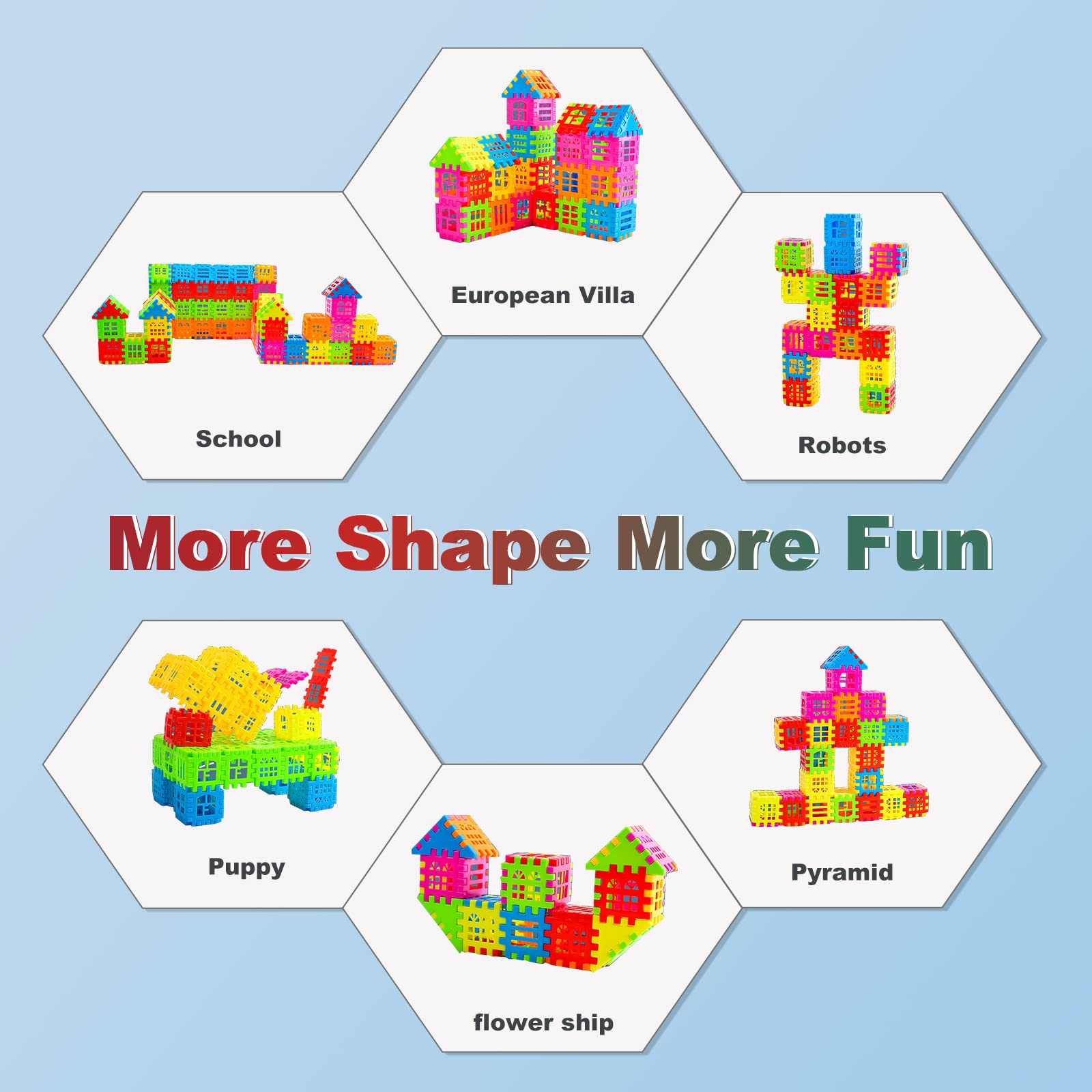MICHLEY Toddler Toys Number Blocks Big Particle Plastic Smooth 100 PCS Building Blocks Splicing intersting Puzzle Play Toys for Kids 3+