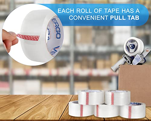 Vergo Industrial Heavy Duty Clear Packing Tape 2.7mil for Moving Packaging Shipping and Office (36 Pack)