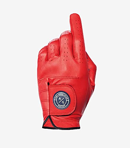 Asher Men's Premium RED Burst Golf Glove --Large (goes on Left Hand)