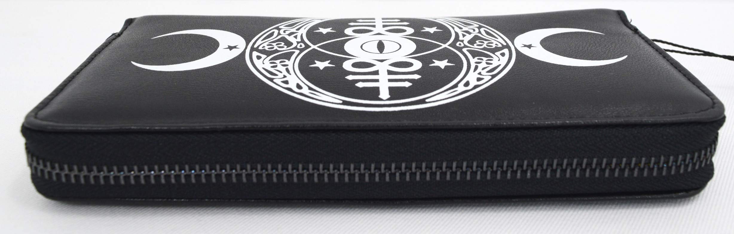 Lost Queen New Moon Wallet Gothic Occult Moon Magick & Leviathan cross Black Wallet, Large