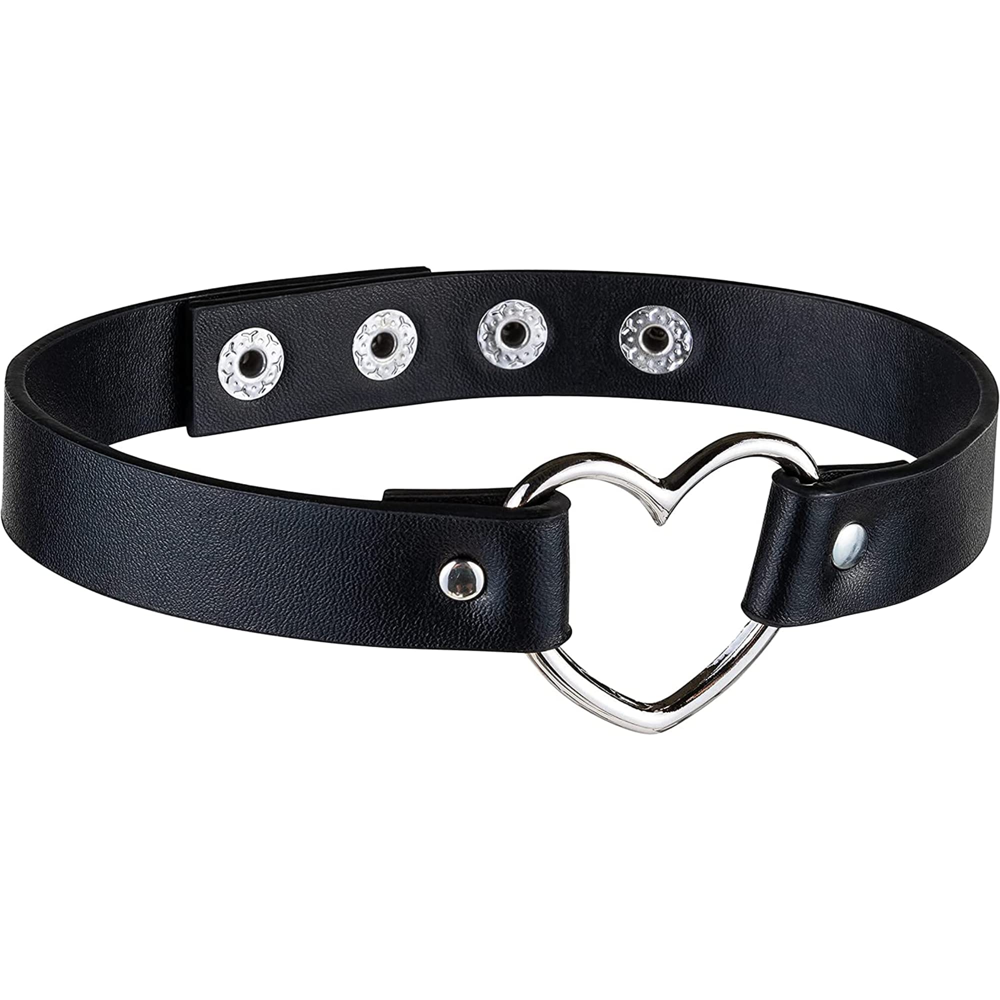 AsherKeep Black Heart Choker Necklace for Women - Goth Choker Necklace Kawaii Cute Chokers for Women Black Vegan Leather Choker Punk Halloween Costume