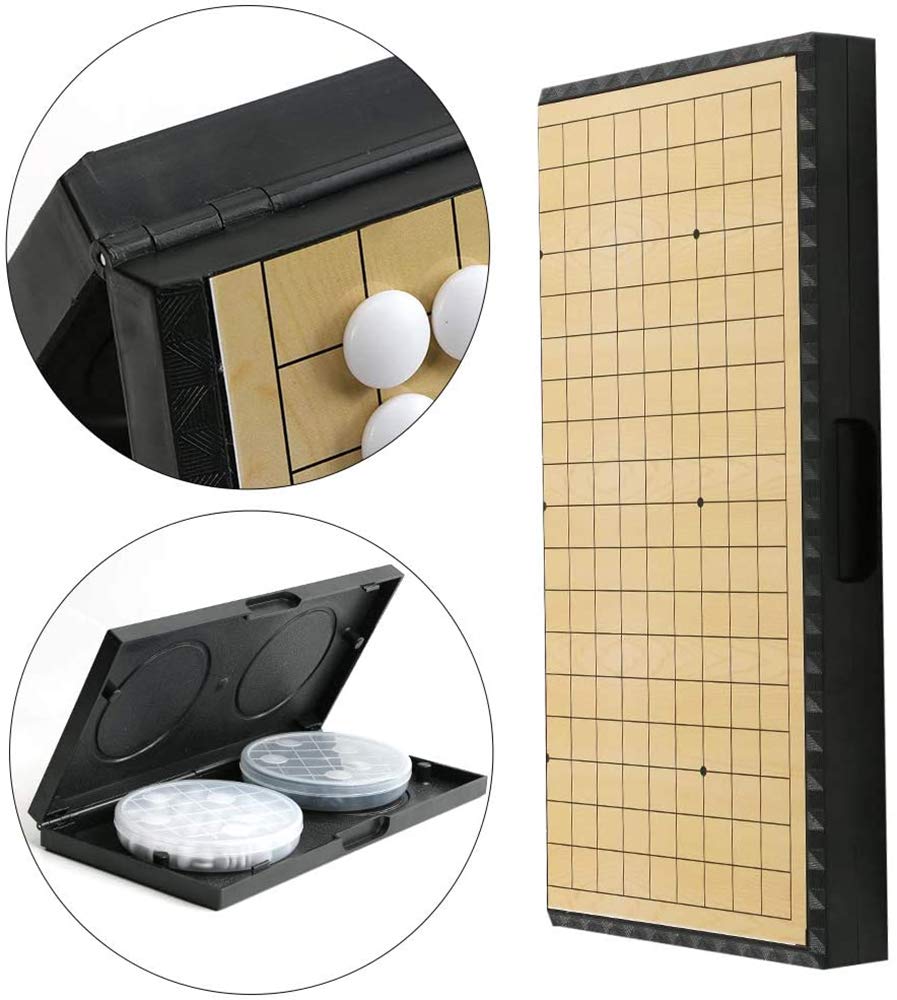 Luoyer 11 Inch Go Game Set Magnetic Travel Board Game Small Portable Folding Chinese Weiqi Gomoku Classic Strategy Game with Plastic Go Pieces