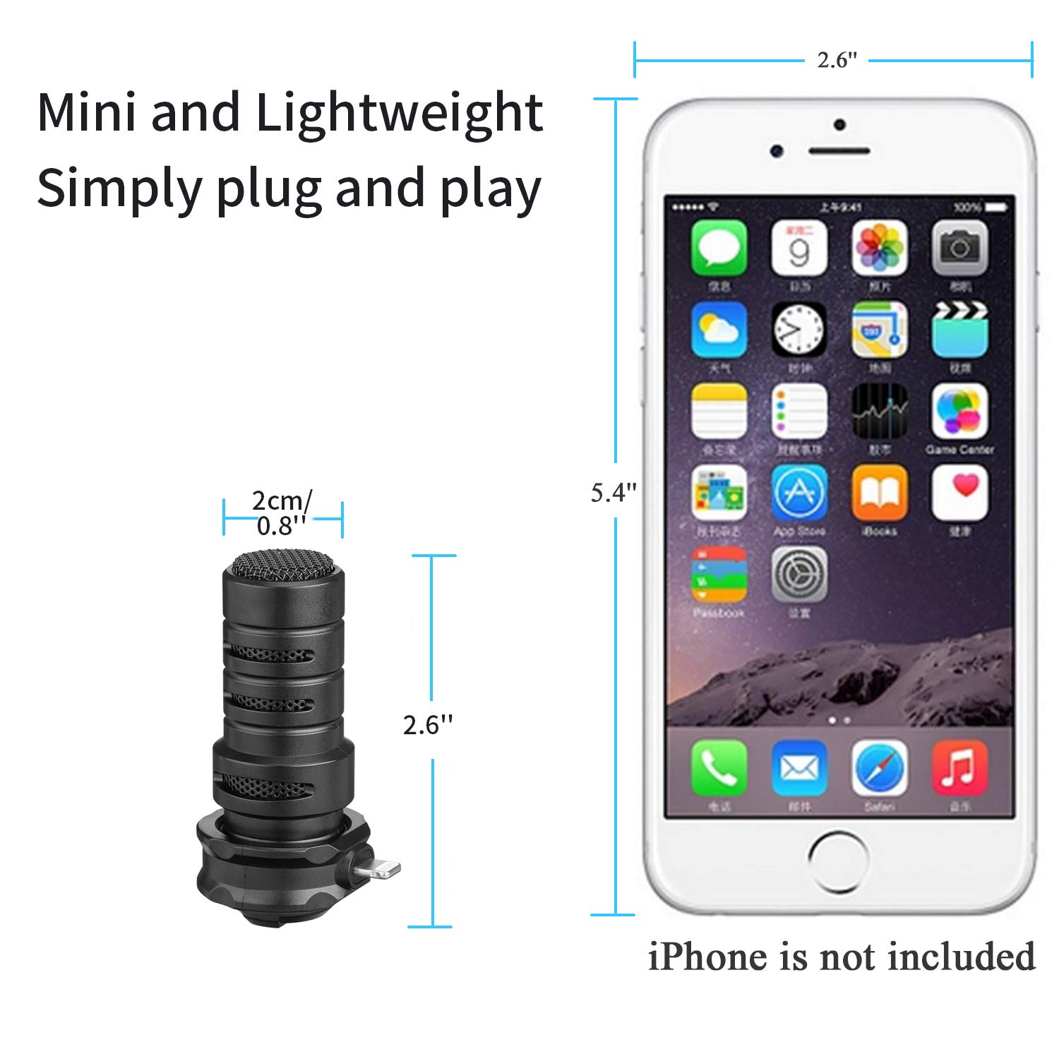 BOYA Cardioid Lightning Microphone for iPhone X Vlog, DM200 Digital MFI Lightning Mic with Superb Sound for iPhone 11 8 7 7plus iPad iPod Touch iOS Recording YouTube Video Vblog Livestream