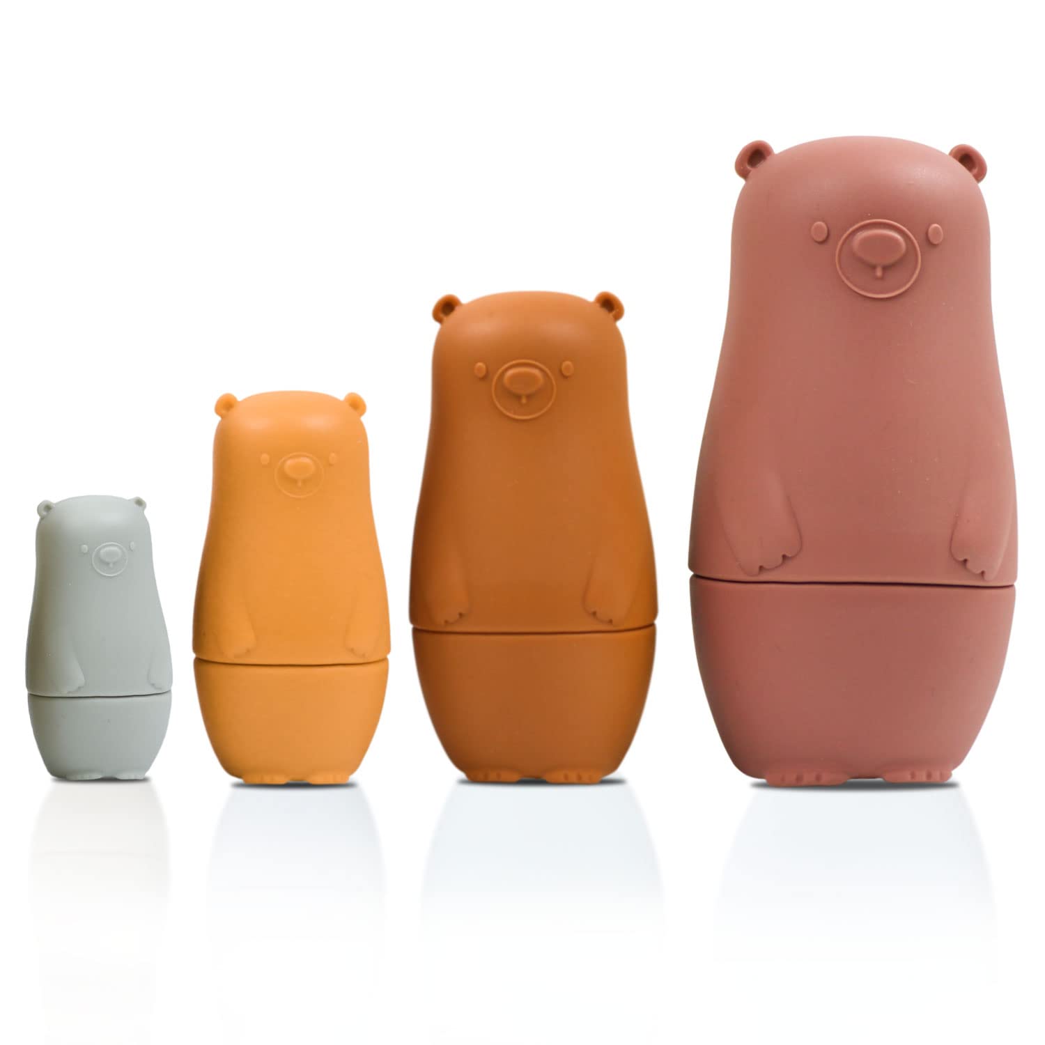 ASHER & ELLA Russian Nesting Dolls for Children, Educational Matryoshka Dolls, Waldorf Toys for Toddlers, Bear Stacking Toy, Nesting Dolls, Nesting Cups (Orange) Ages 3+