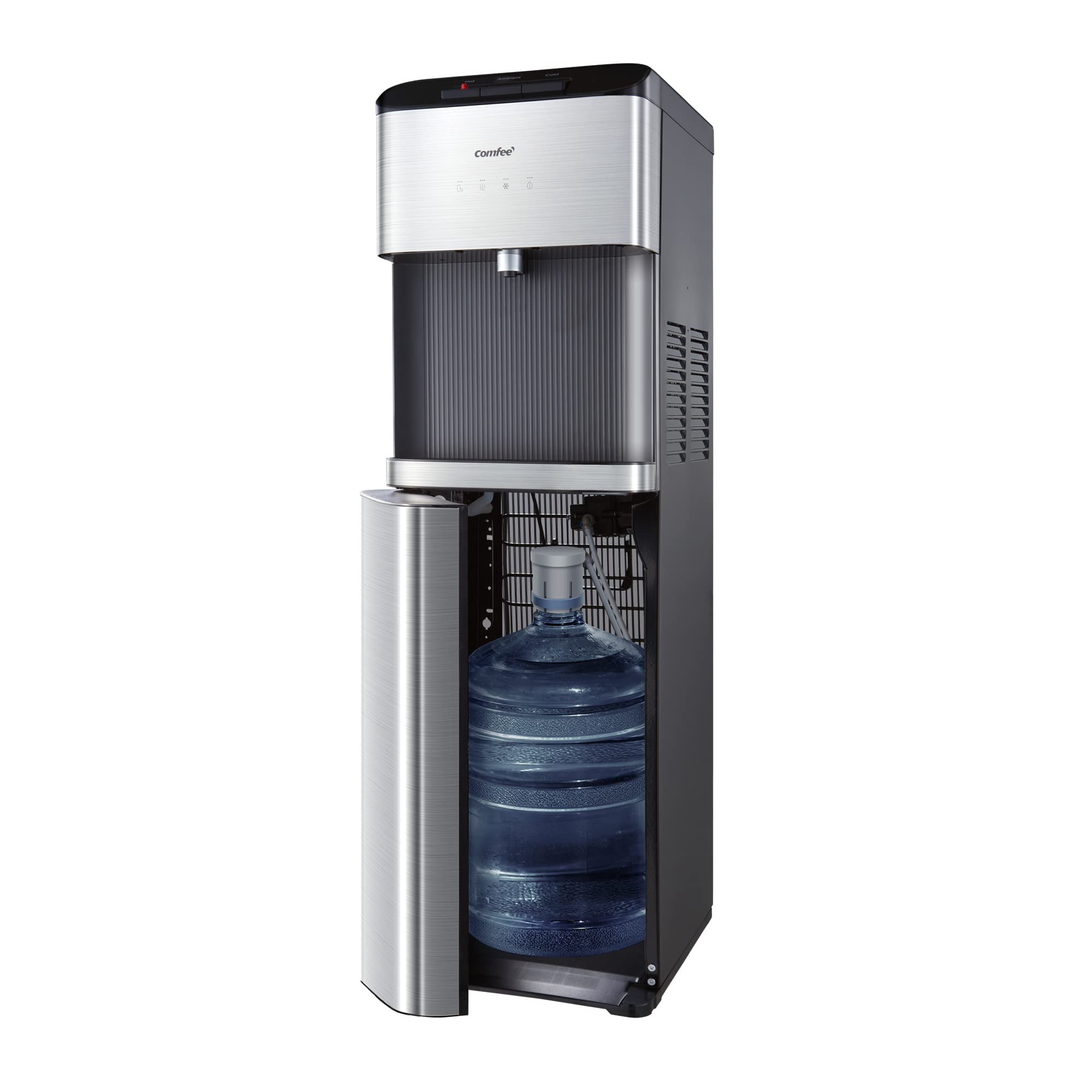 Comfee Ozone Self-Cleaning Bottom Loading Water Cooler, Quick Cooling Water Dispenser with 3 Temperature Settings, Safety Child Lock, Stainless Steel