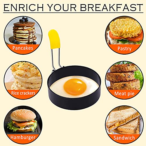 Bulckrew Egg Rings Mold Set, 2PCS Stainless Steel Egg Cooking Rings Cooking Tools, Pancake Mold for frying Eggs and Omelet