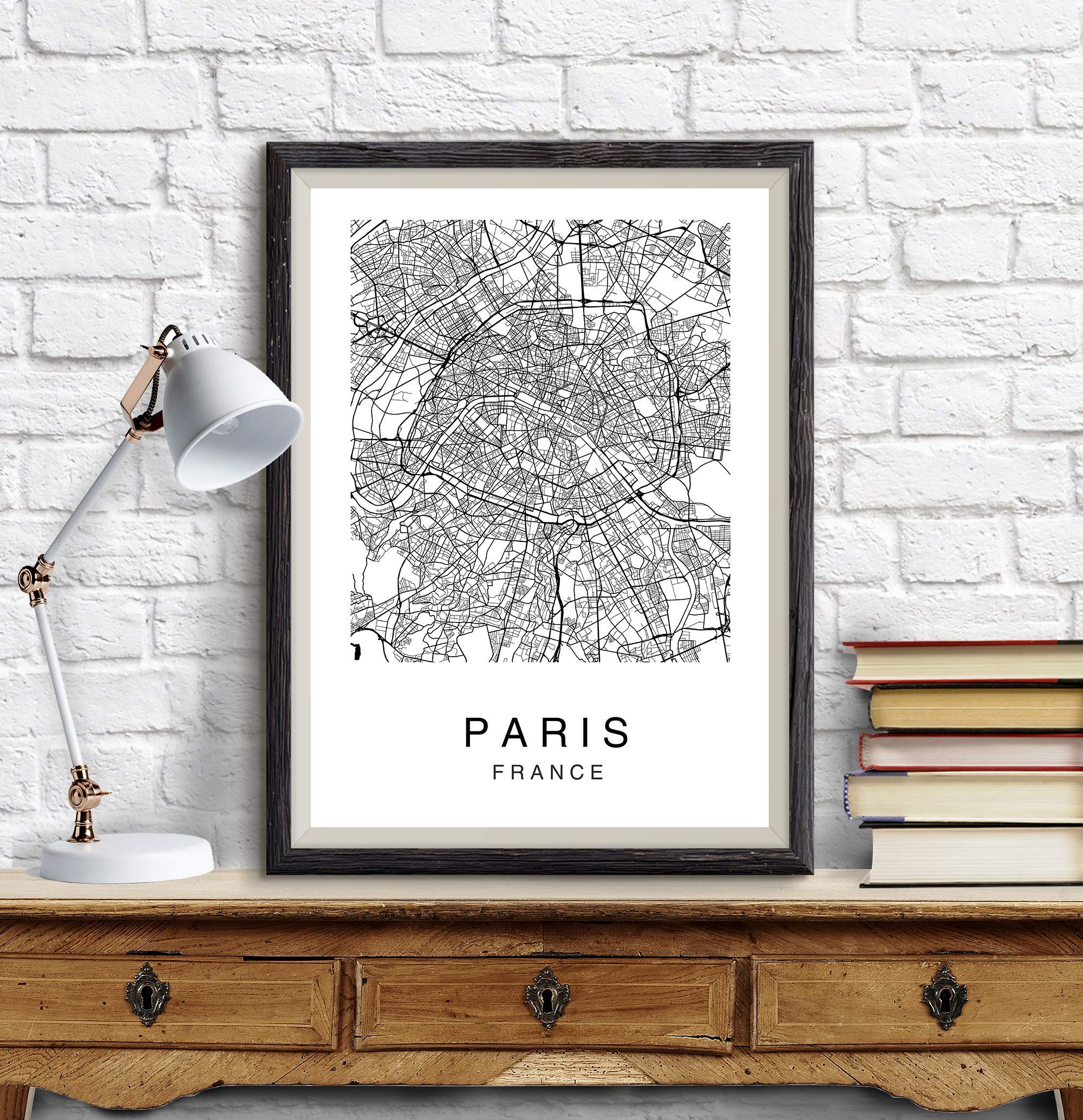 Custom Map Poster Personalized Map Print City Map Wall Art Decor Black and White Sizes Available