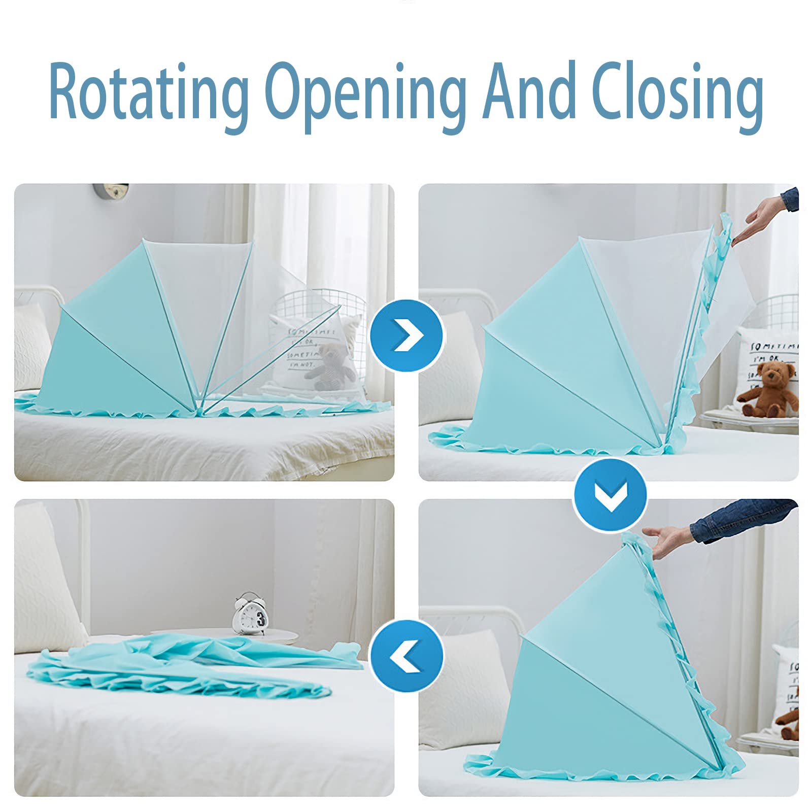 EDSONWADE Folding Baby Crib Mosquito Net, High Density Grids Portable Mosquito Net for Baby and Kids Portable Bassinet, Lightweight Oval Crib Anti-Bug Net, Folding Crib Tent Sun Shelter
