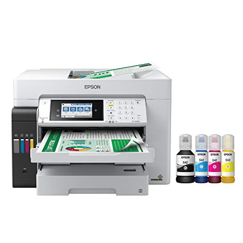 Epson EcoTank Pro ET-16600 Wireless Wide-format Color All-in-One Supertank Printer with Scanner, Copier, Fax and Ethernet. Full 1-Year Limited Warranty (Renewed Premium),White