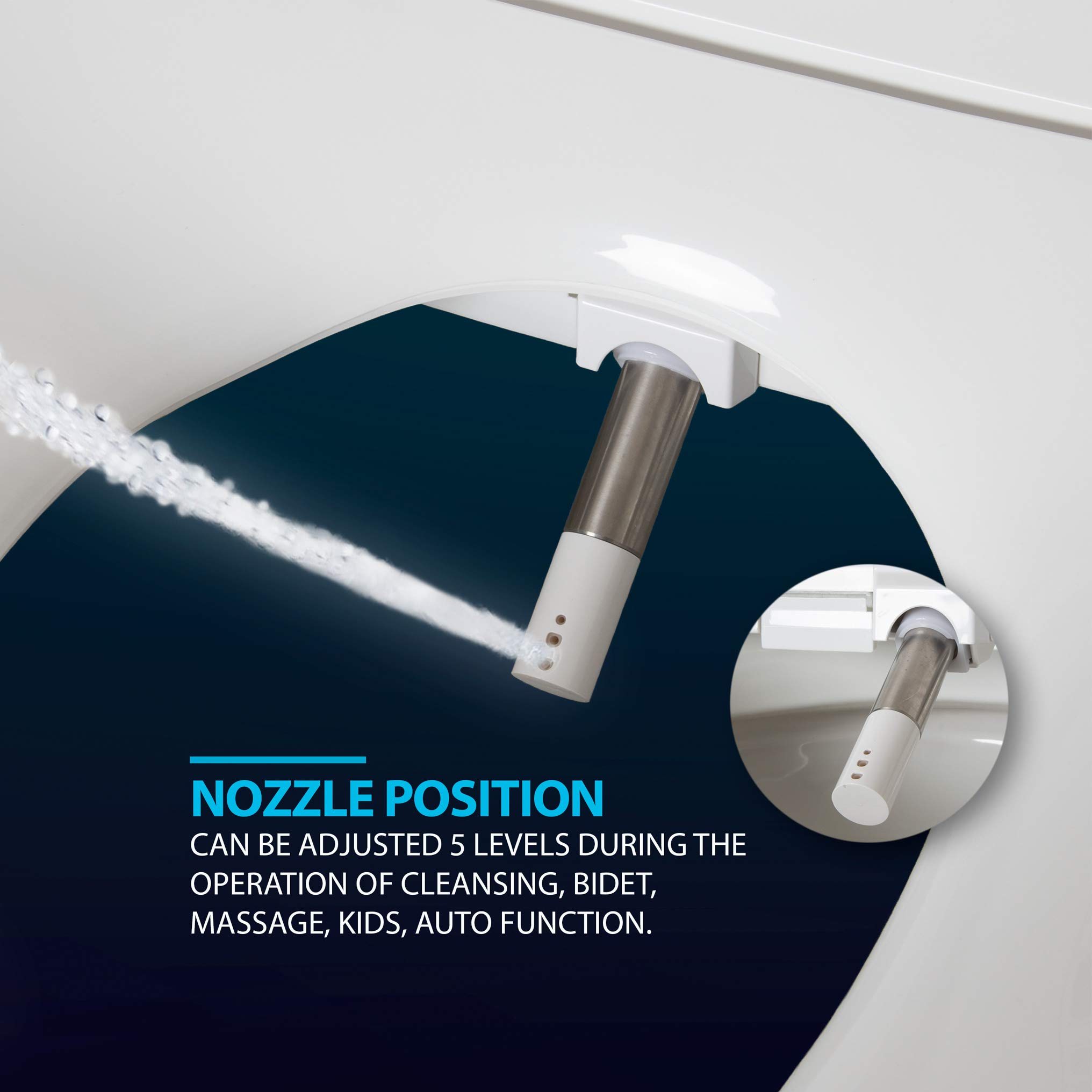 Hulife Electric Bidet Seat for Elongated Toilet with Unlimited Heated Water, Heated Seat, Warm Air Dryer, Touch Control Panel