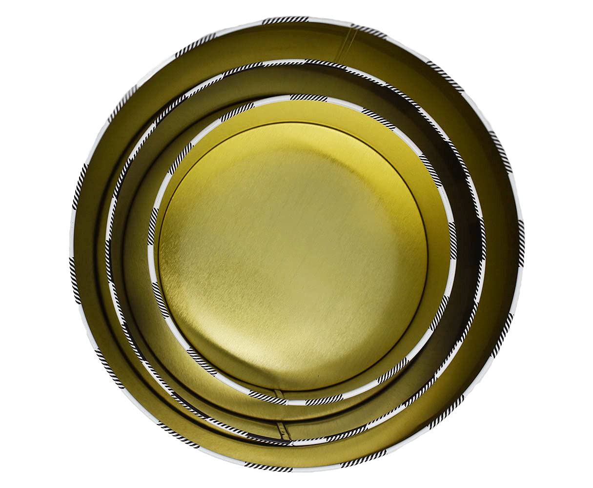 Black Duck Brand Set of 3 Round Holiday Decorative Nesting Tins - Largest Measures 8 in Diameter - Great For Storing Cookies, Brownies, and More! (White/Black)