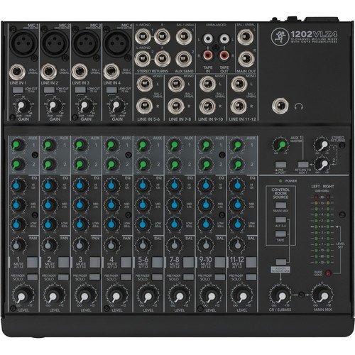 Mackie 1202VLZ4 12-Channel Compact Mixer with G-MIXERBAG-1212 Padded Nylon Mixer/Equipment Bag & PB-S3410 3.5 mm Stereo Breakout Cable, 10 feet Bundle