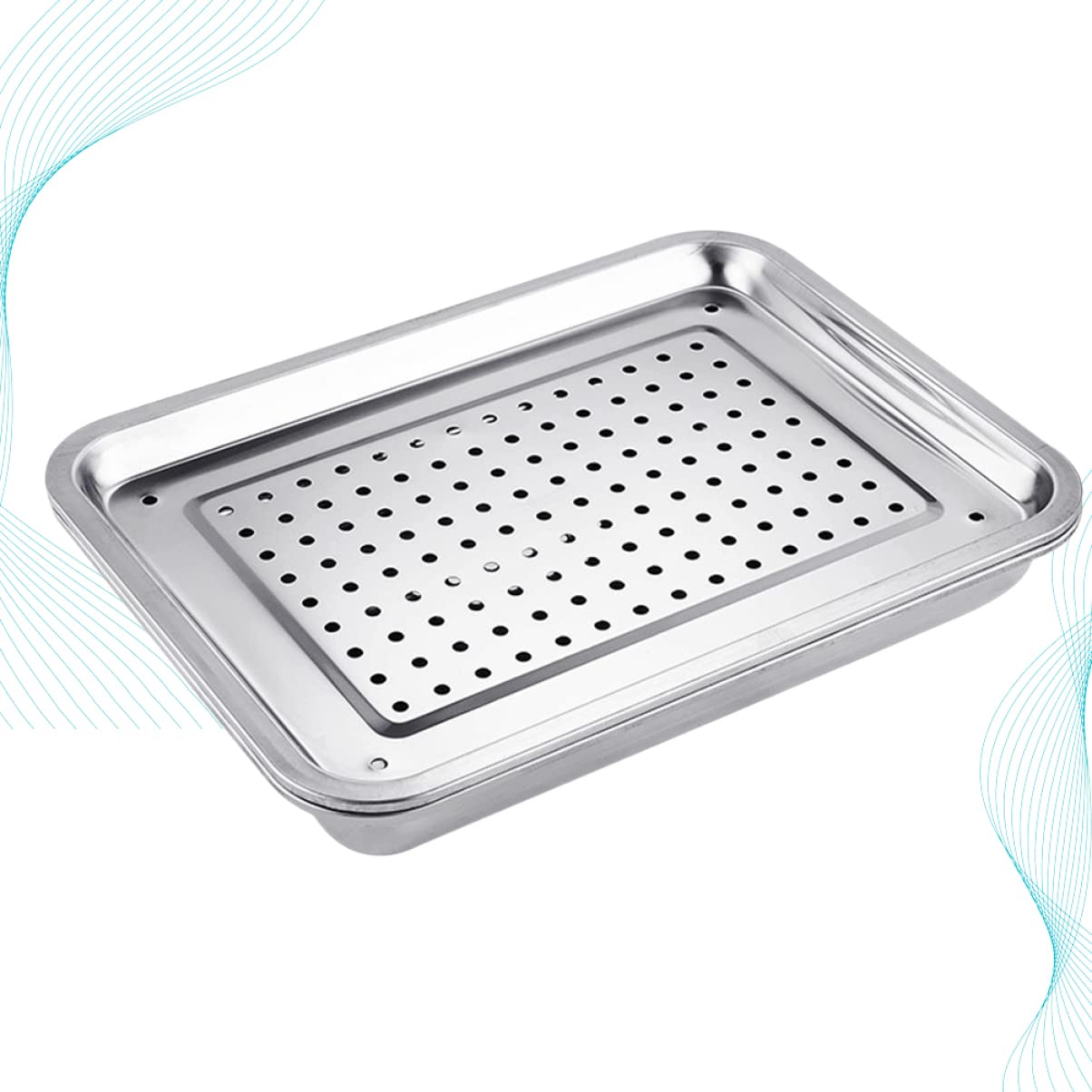 BESTonZON Drip Tray Stainless Steel Tea Drinks Serving Tray Hollow Tea Tray Serving Tray for Tea Serving Tray, Tea