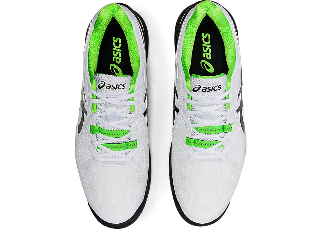 ASICS Men's Gel-Resolution 8 Clay Tennis Shoes, 7.5, White/Green Gecko