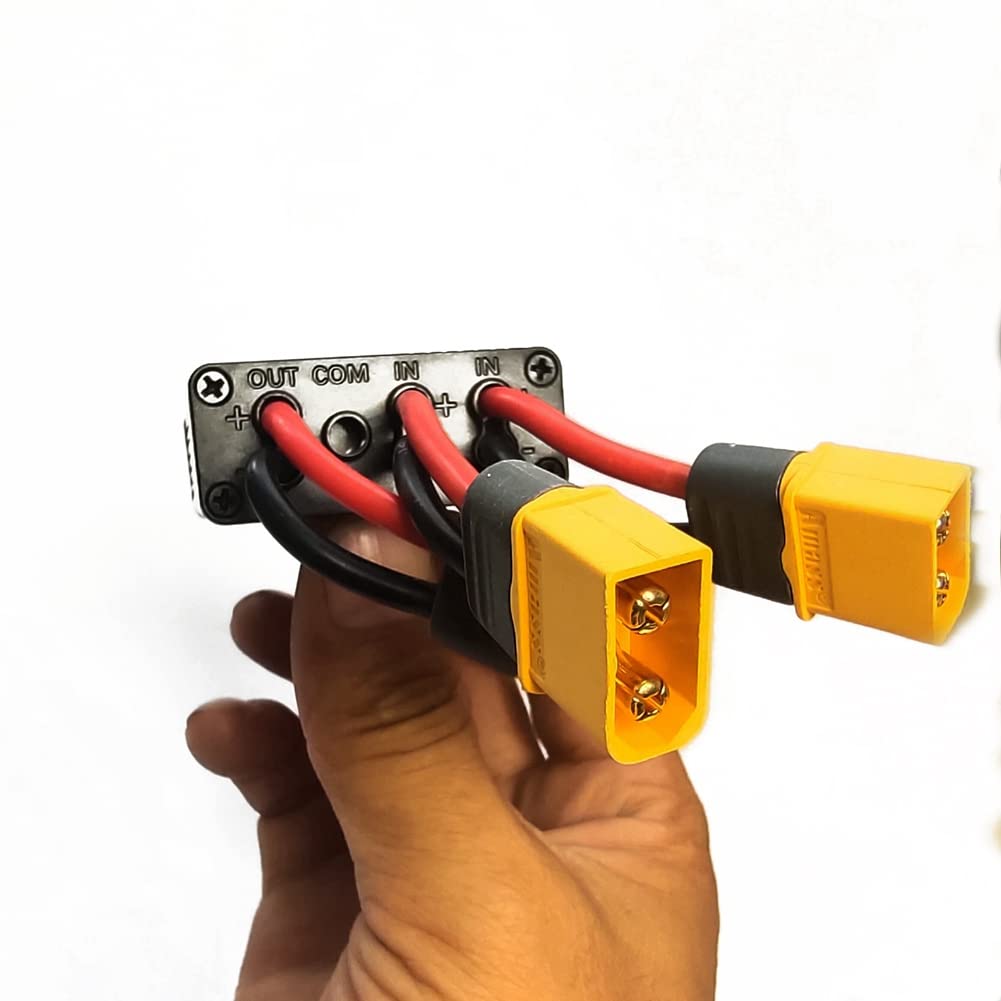Bumdenuu 20V-72V 30A Battery Connector for Increase The Capacity by Connecting Two Batteries in Parallel Equalization Module, Black (500192227A1)