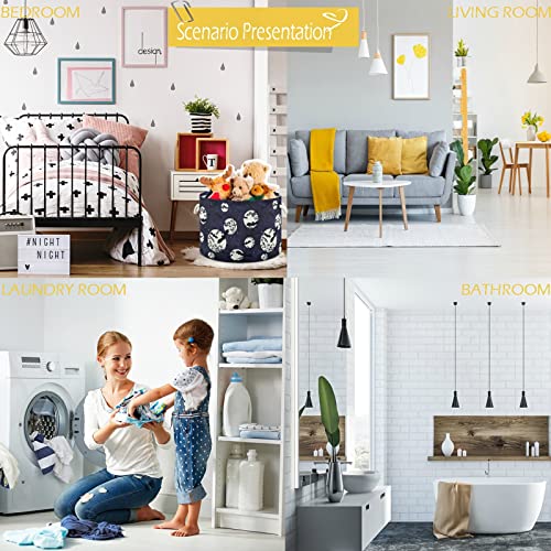 visesunny Halloween with Moon Night Sky Bat Laundry Baskets Fabric Storage Bin Storage Box Collapsible Storage Basket Toy Clothes Shelves Basket for Bathroom,Bedroom,Nursery,Closet,Office