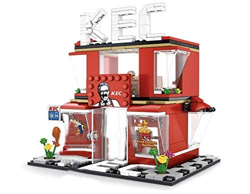 General Jim's City Street Creator Modular Building Blocks Sister Karen’s Fried Chicken Restaurant 282 Piece Toy Bricks Set MOC City Building for Teens and Adults