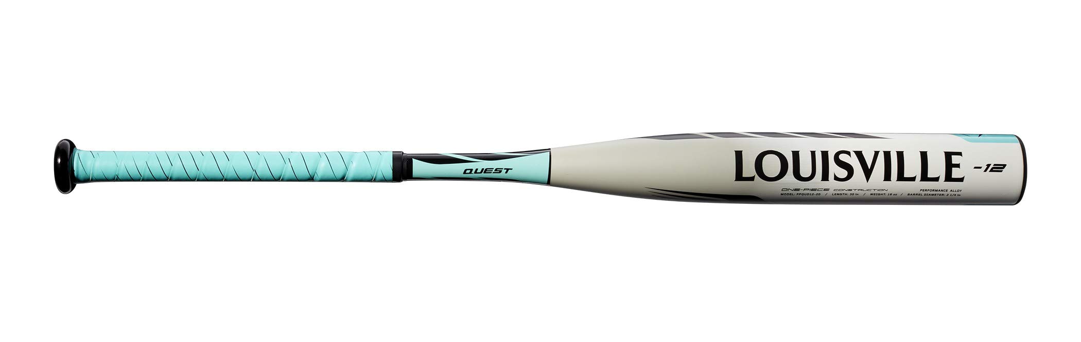 Louisville Slugger 2020 Quest (-12) Fastpitch Bat, 29"/17 oz, White/Teal/Black