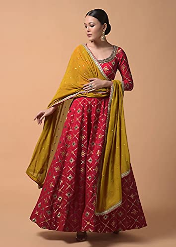 Indian Kurti for Womens Dupatta | Art Silk Woven Kurta Kurtis Tunic For Women Mustard