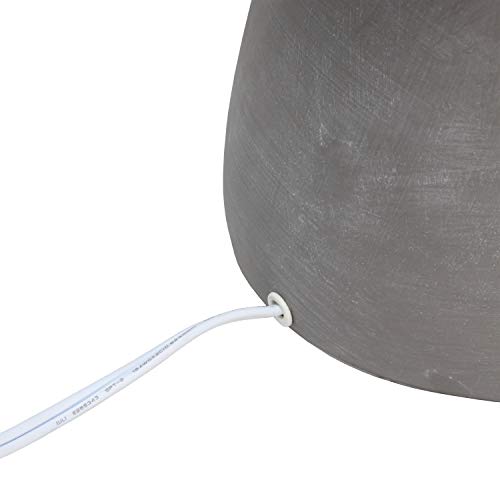 Simple Designs LT2058-GRY Round Concrete Table Lamp, Gray 10.25"L x 10.25"W x 16.5"H