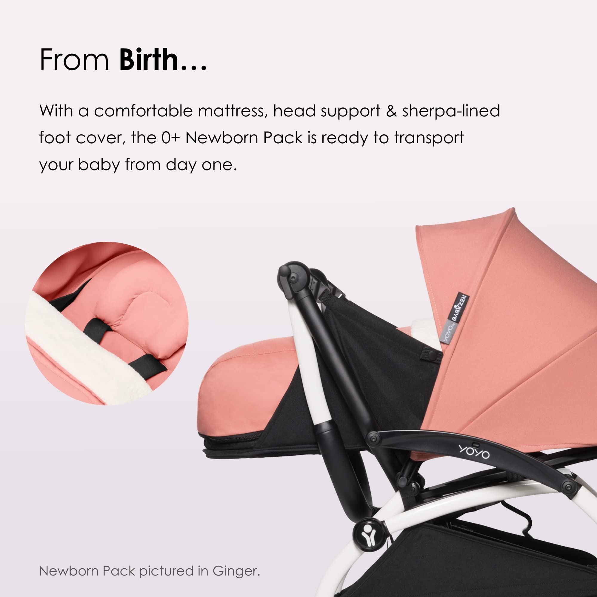BABYZEN YOYO2 Stroller & 0+ Newborn Pack - Includes White Frame, Grey 6+ Color Pack & Grey 0+ Newborn Pack - Suitable for Children Up to 48.5 Pounds