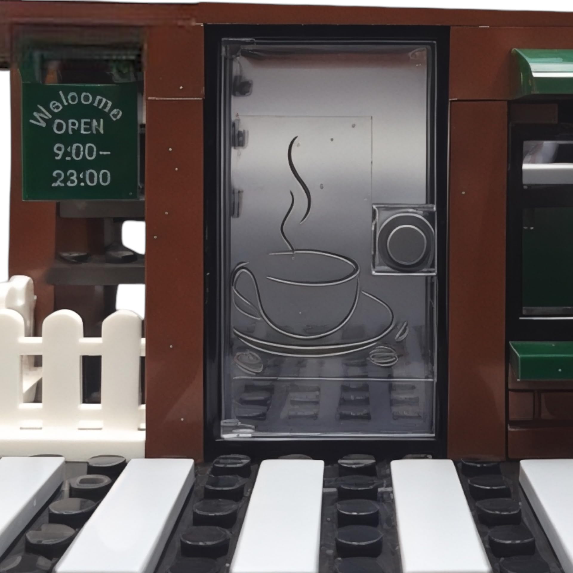 General Jim's Modular City Building Blocks Coffee Shop Set – 283 Pieces | 2-Story Café Playset | Compatible with Major Brick Brands | Coffeemaker, Restaurant Seating, Menu Board & Walk-Up Window