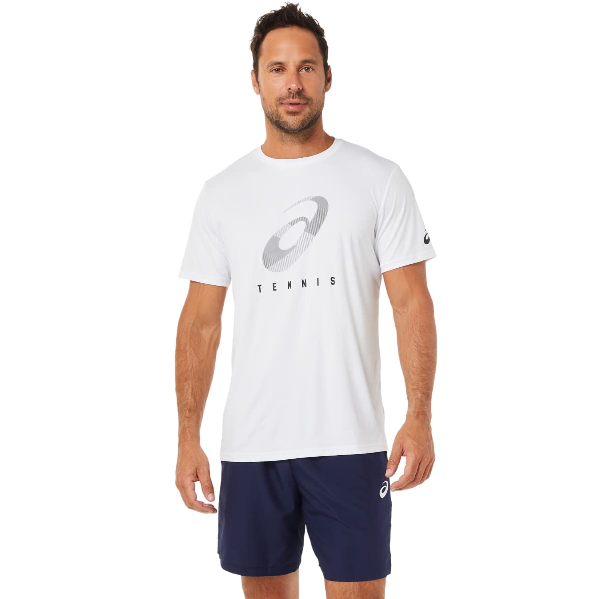 ASICS Men's Court Spiral TEE Tennis Apparel, XL, Brilliant White