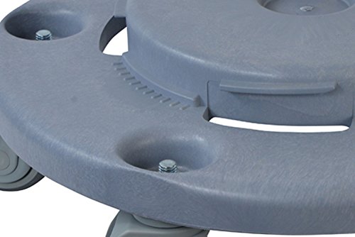 Janico 1041 Quiet Trash Can Dolly, Non Marking Casters, Round, 18"x18"x6", Grey
