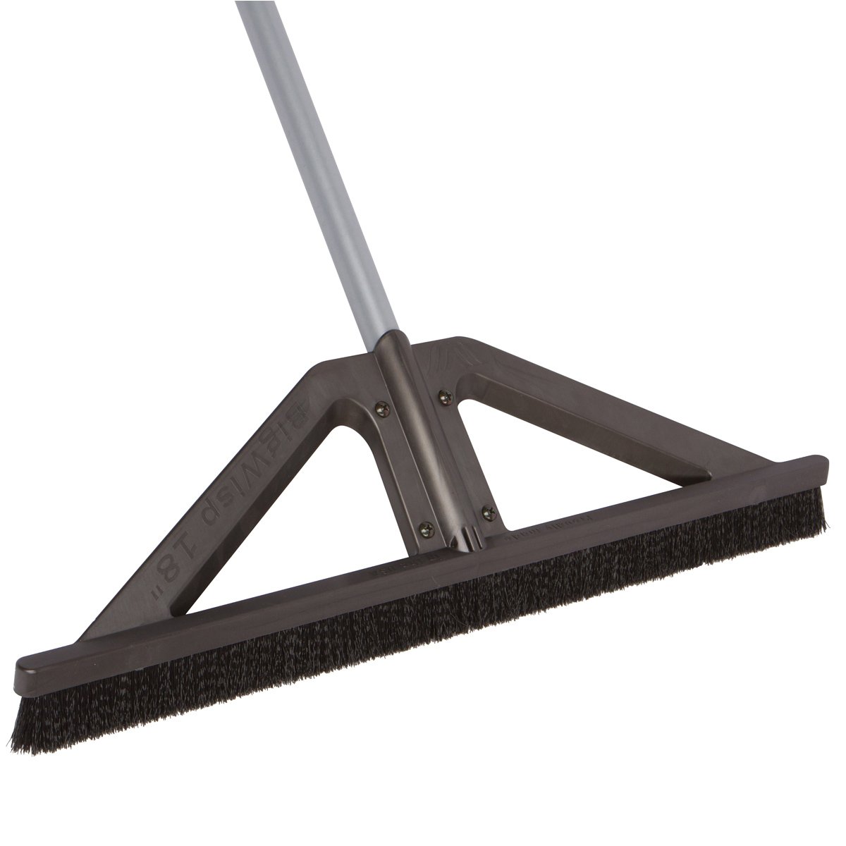 bigWISP, Lightweight Push Broom Outdoor Indoor Multi-Surface - Stiff Bristle Seal Technology and Adjustable Handle (Gray, 18")