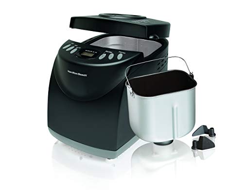 Hamilton Beach (29882C) HomeBaker 2 Lb. Bread Maker Machine with 12 Program Cycles, Non-Stick Dishwasher-Safe Pan and 2 Kneading Paddles, Black (Renewed)
