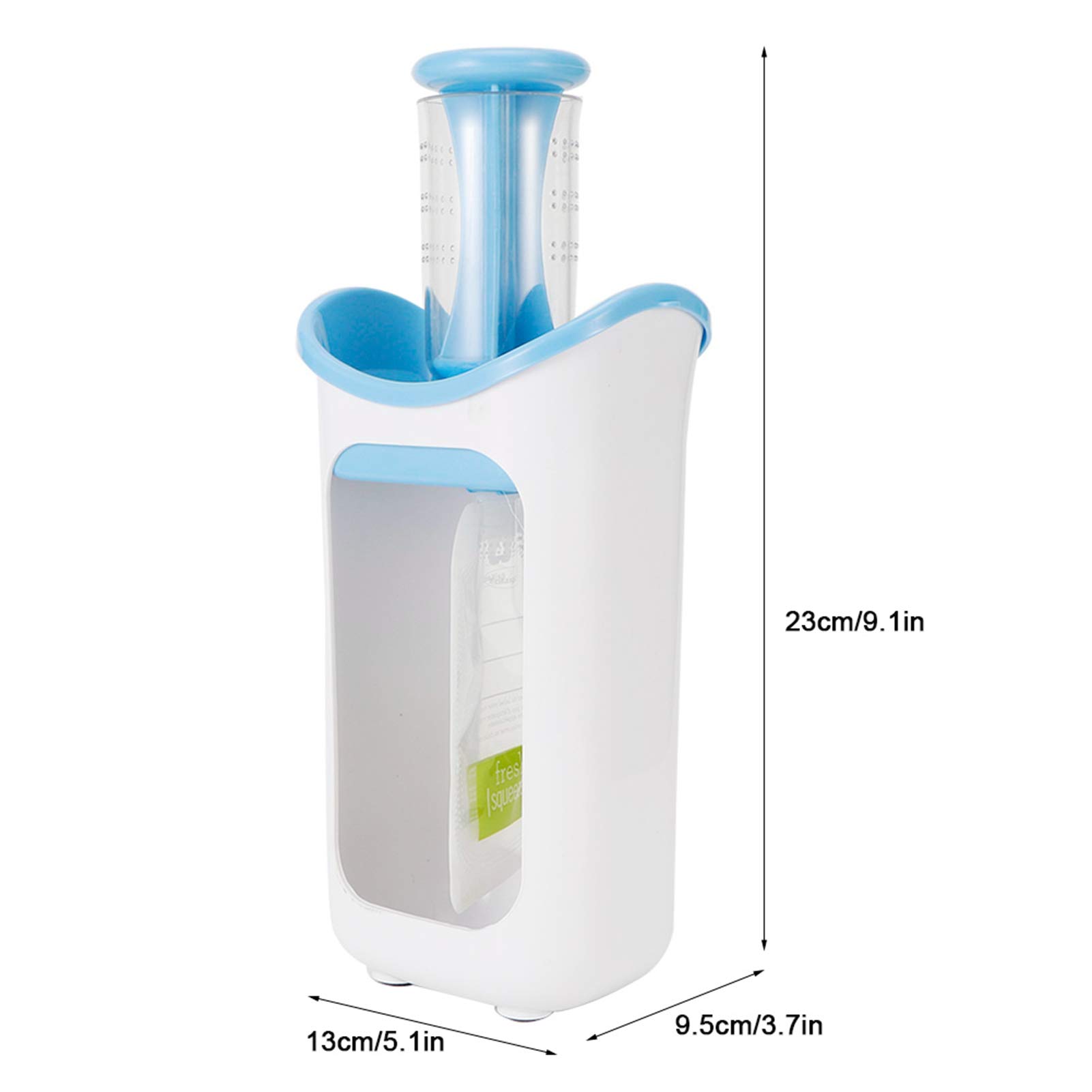 BORDSTRACT 30.5x13x9.5cm Reusable Food Pouches, BPA Free Pouch Filling Station for semi Solid Homemade Organic Food (Blue)