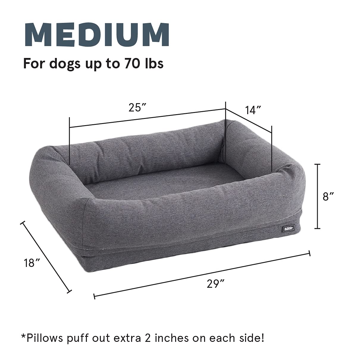 Barkbox Memory Foam Dog Bed with High Density Foam Base for Orthopedic Joint Relief - Crate Lounger, Dog Couch or Sofa Pet Bed - Machine Washable Cover and Water-Resistant Lining - Toy Included