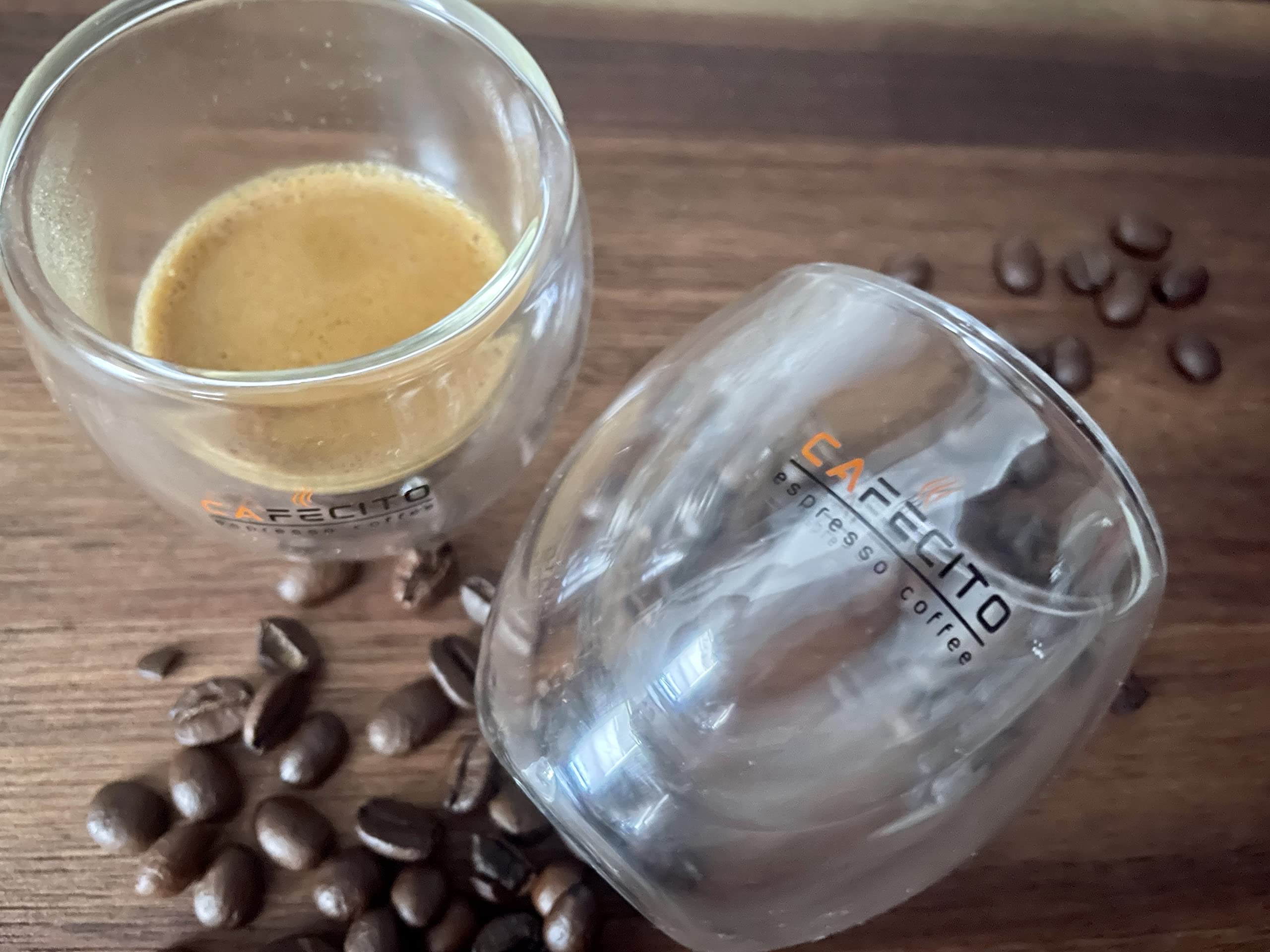 Cafecito Espresso Coffee Cafecito Double Wall Espresso Glass Cups | 80ml Espresso Shot Glass Cups Set of 2 Shot Cups Set