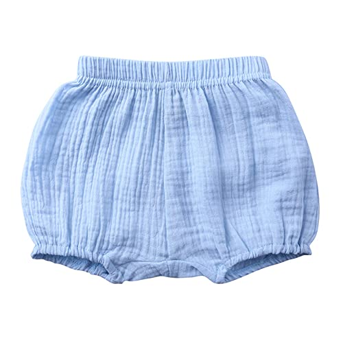 EISHOW 5 Packs Infant Baby Summer Shorts Soft Loose Bloomers Unisex Girls Boys Cotton Linen Blend Harem Triangle Shorts Pants