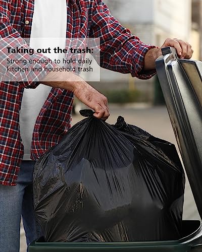 Kitchen Trash Bags 15-17 Gallon 40 Count, AYOTEE Garbage Bags Tall Kitchen Unscented Large plastic Trash Bags recycling bags Wastebasket Bin 40-68 Liners for Kitchen Home Lawn Leaf Bags (Black)