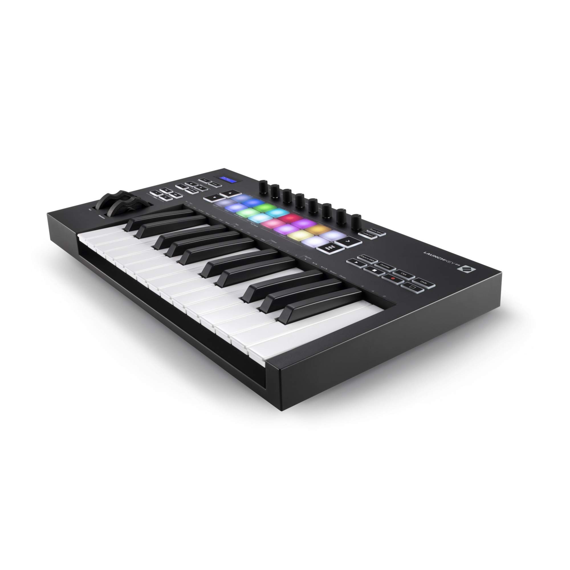 Novation Launchkey 25 (MK3) 25 Full Size Key MIDI Keyboard Bundle with Sustain Pedal and 4-Port USB 3.0 Hub (3 Items)