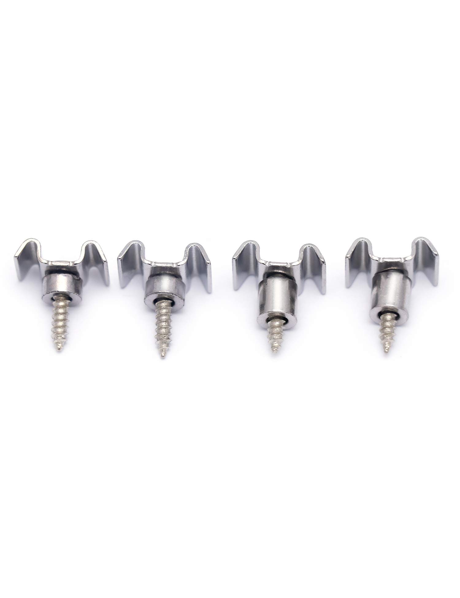 Metallor Guitar String Trees String Retainer Guides Compatible with Strat Tele Style Electric Guitar Bass Parts Replacement Pack of 4pcs with Mounting Screws Chrome.