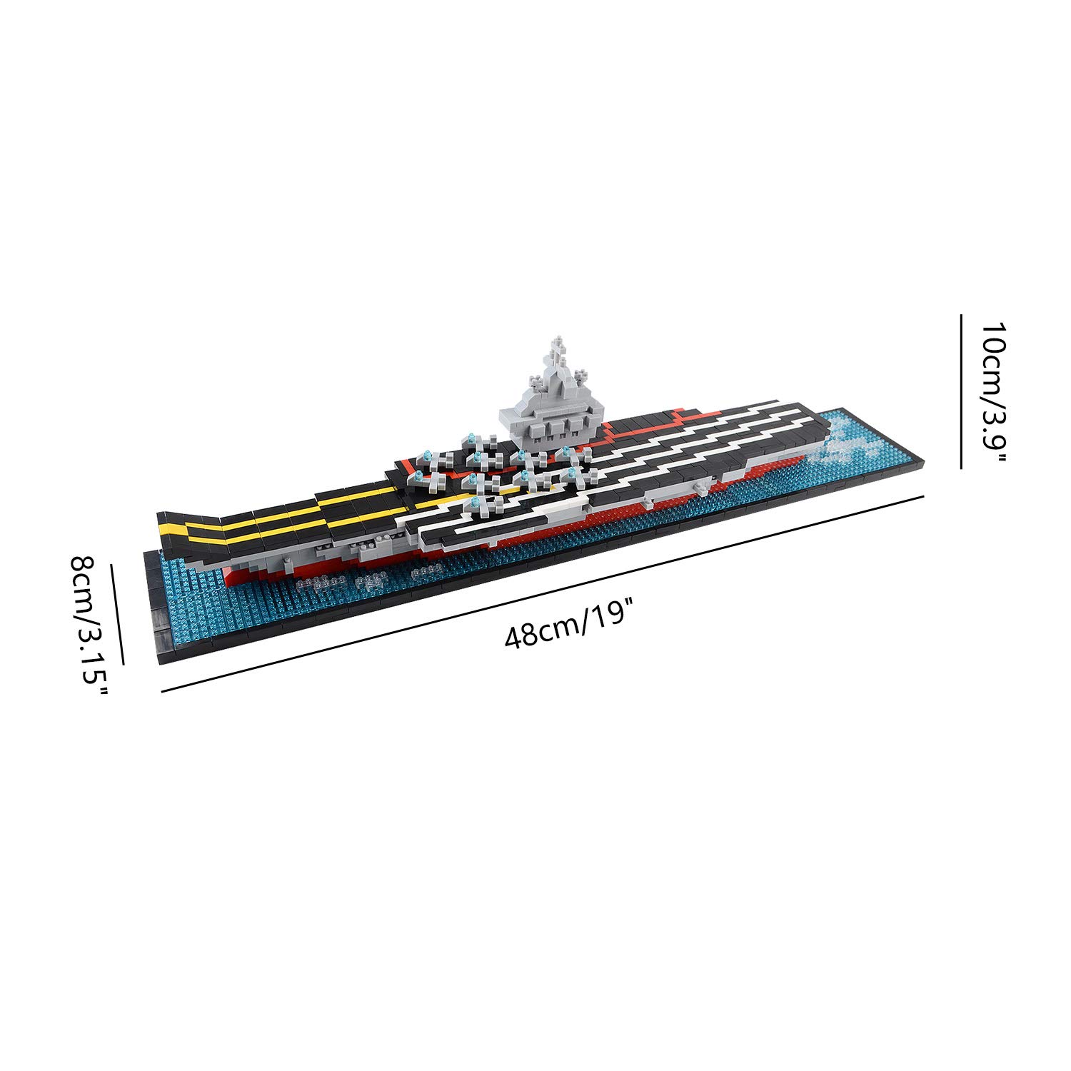 Geniteen Building Blocks Set Aircraft Carrier Model Micro Mini Blocks 1300 Pieces Building Bricks