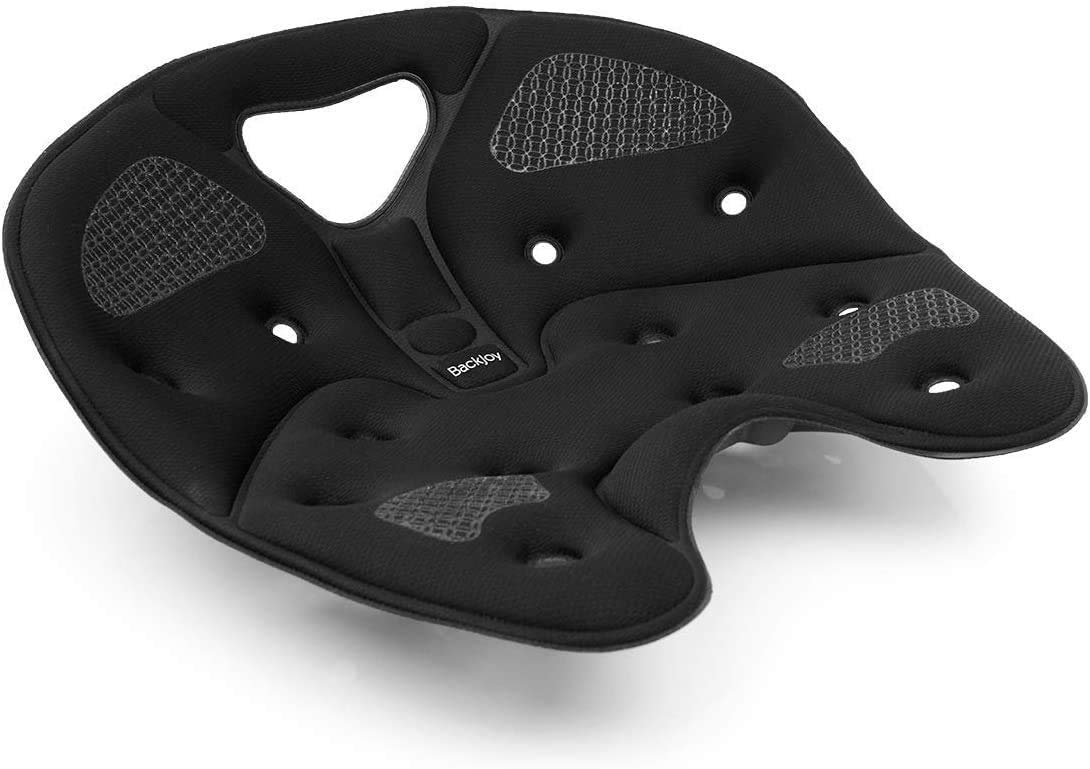 Backjoy Posture Seat Pad | Ergonomic Pressure Relief, Hip & Pelvic Support to Improve Posture | Home, Office Chair, Car Seat, Core Traction (Black) Fits M-XL HIPS