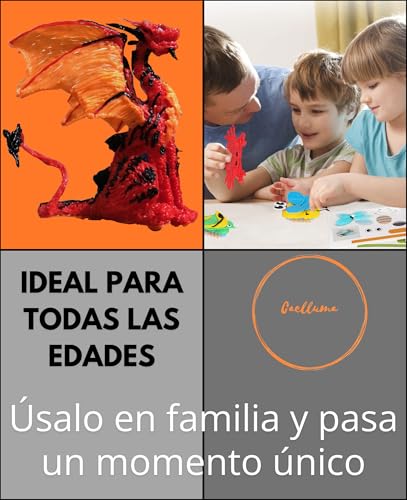 CAELLUMA - 3D Pen for Children for PLA and ABS Filament - 3D Pen for Children with 3D Pen + 12 PLA Colours + Scissors + Thimbles + USB 2 m + Plug + Notebook + Protector (White)
