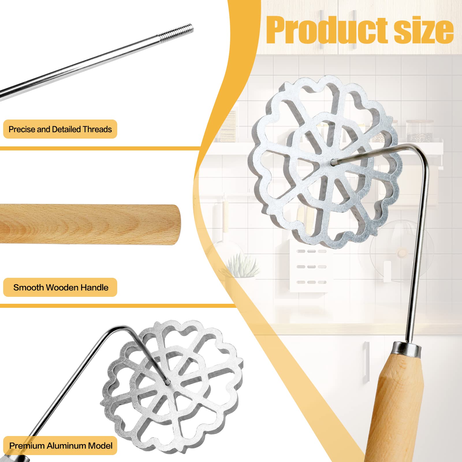 Bunuelos Mold Rosette Iron Molds Set with Wooden Handle, Lotus Flower Bunuelos Cookie Maker Mold, Funnel Cake Maker Cooking Stamp Maker Kit,4.7 Inches