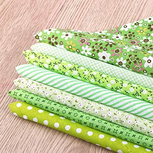 Healifty Cotton Cloth Craft Fabric Scraps 6pcs Cotton Craft Fabric Bundle Squares Patchwork Cloth for DIY Sewing Quilting Scrapbooking (Green) Felt Sewing Squares Quilting Precut Squares
