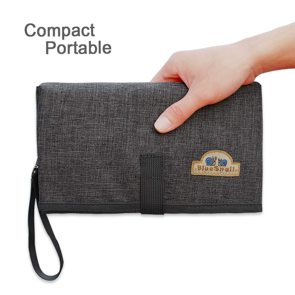 BlueSnail Portable Changing Pad,Diaper Clutch,Lightweight Travel Station Kit for Baby Diapering (Heather Gray)